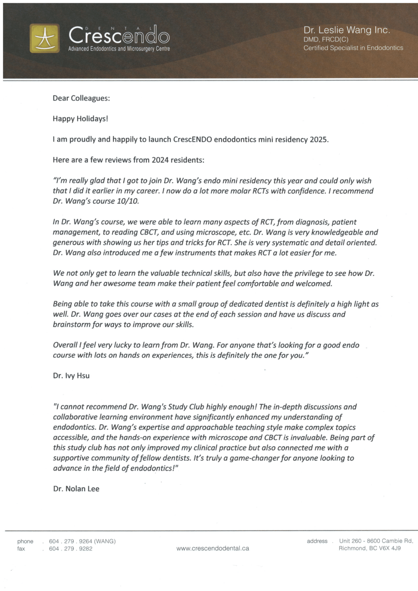 Crescendo Mini Residency - Crescendo Dental