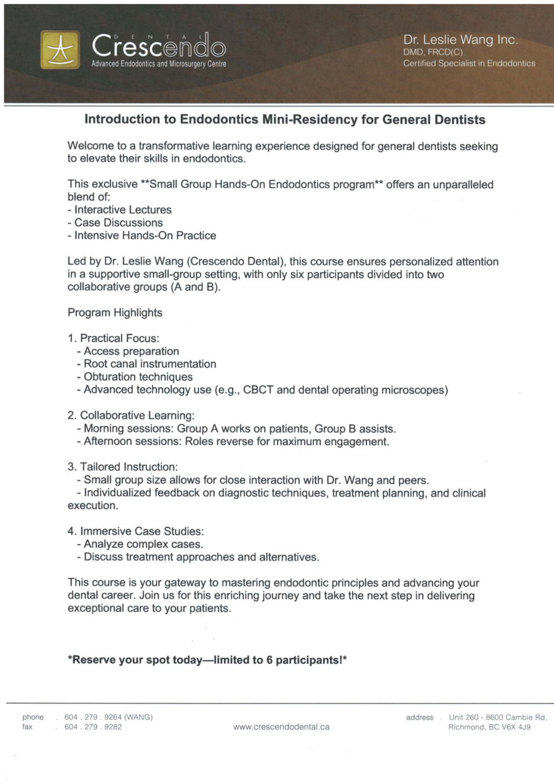 Crescendo Mini Residency - Crescendo Dental